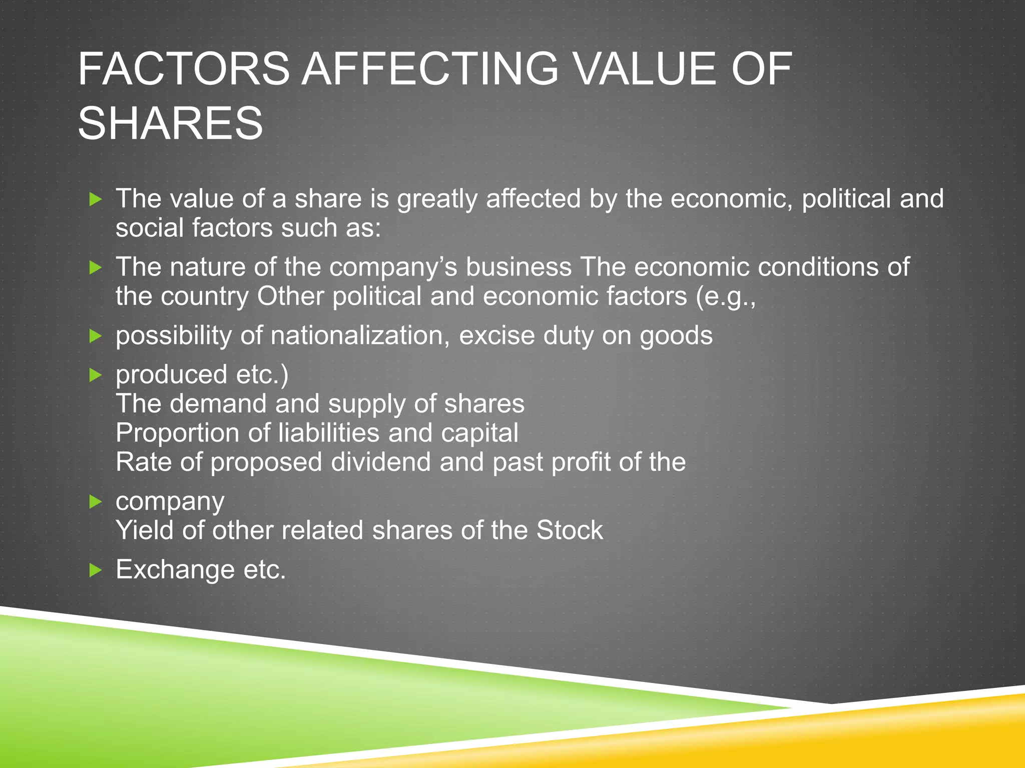 Valuation of shares | PPTX