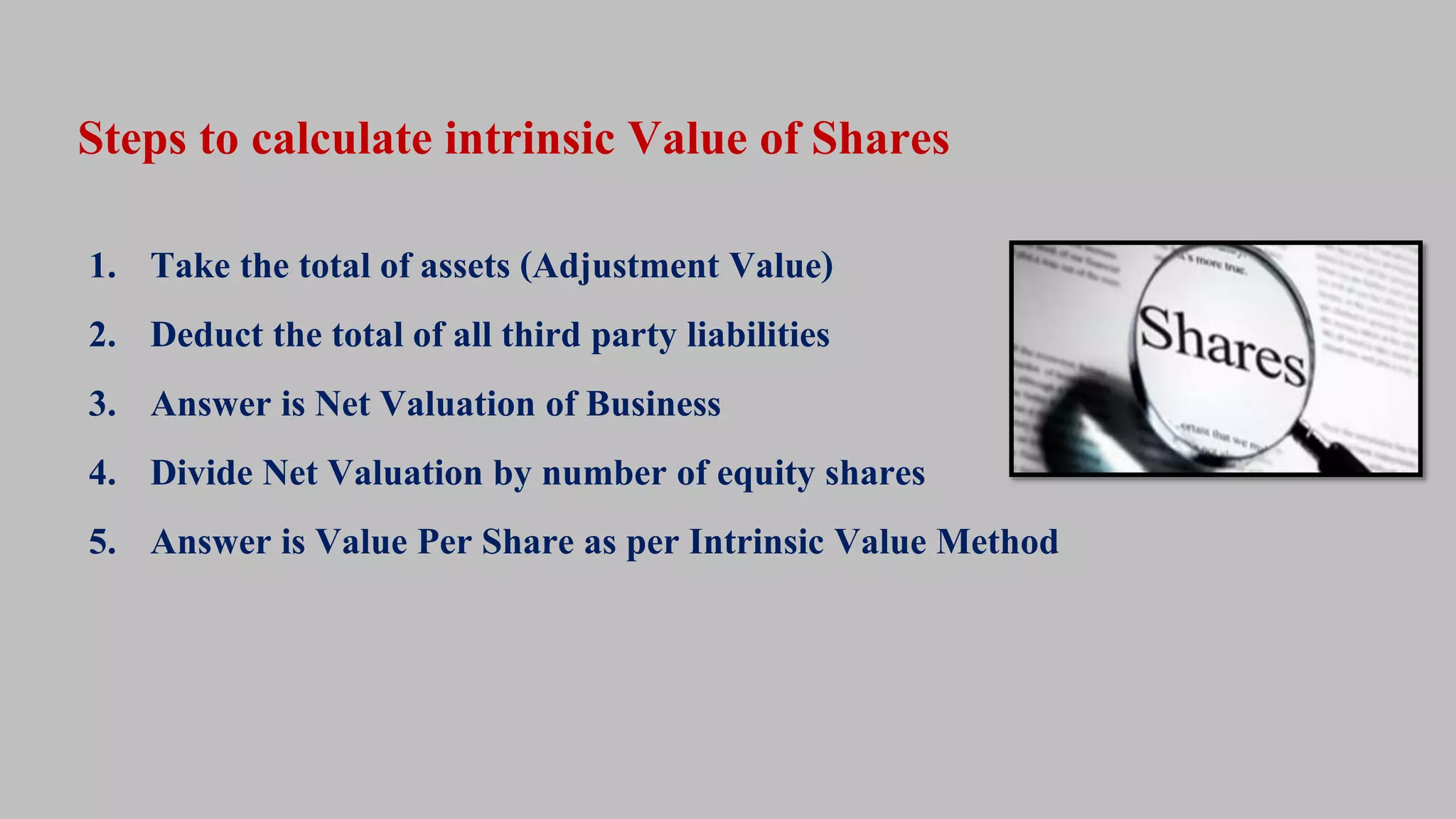 Problem and solution of Valuation of shares | PPTX