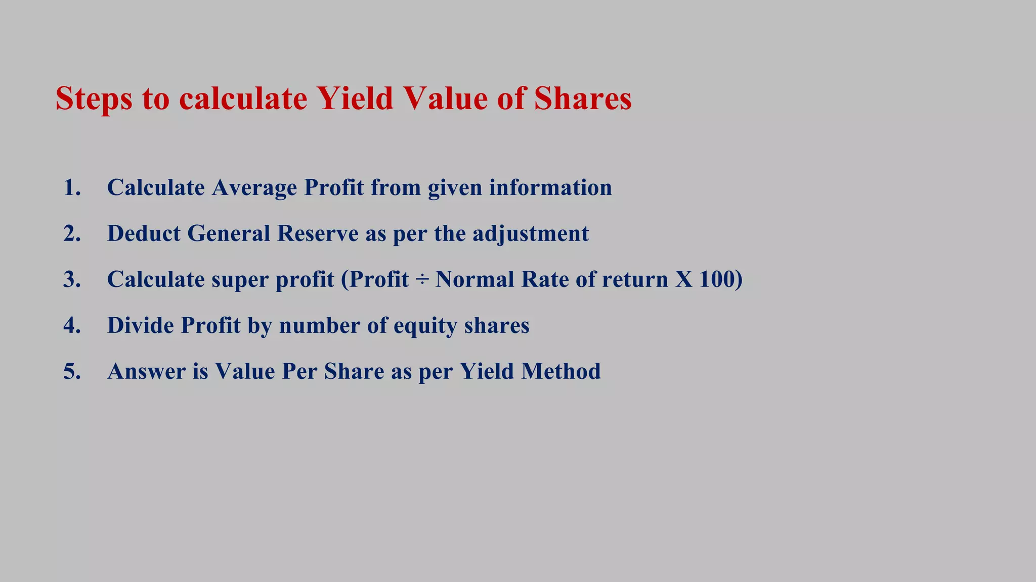 Problem and solution of Valuation of shares | PPTX