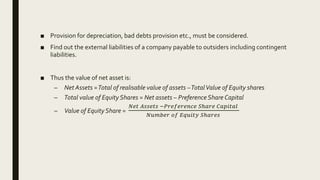 Valuation of shares and valuation of goodwill | PPTX