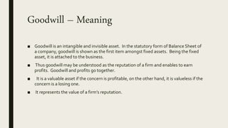 Valuation of shares and valuation of goodwill | PPTX