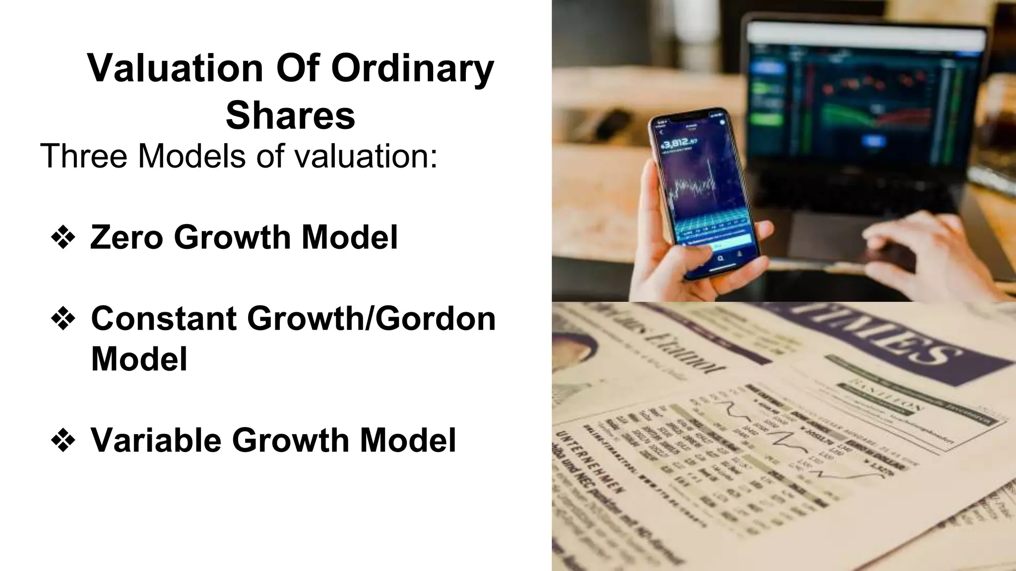Valuation of shares under variable growth rates | PPT