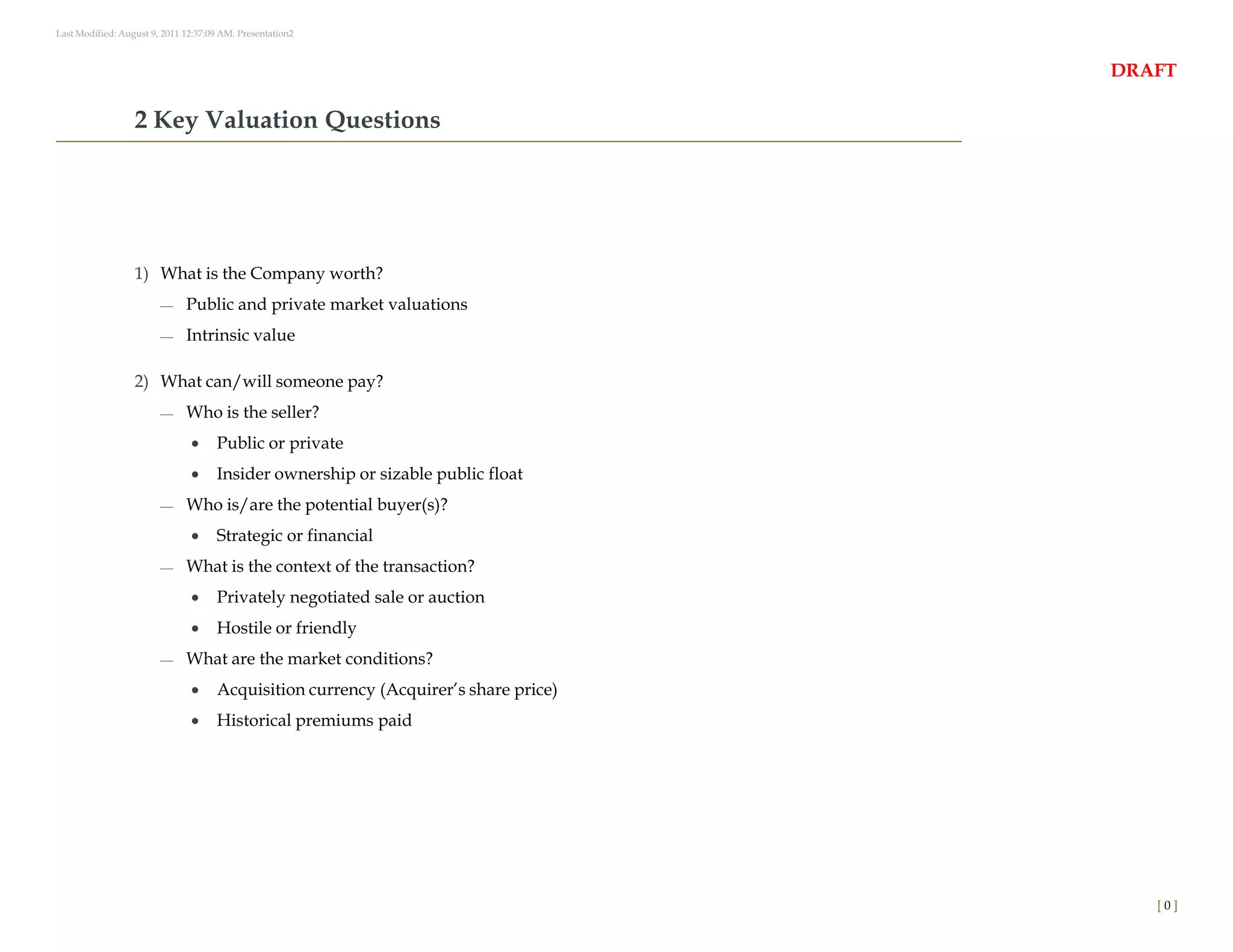 Valuation Methodologies | PPT