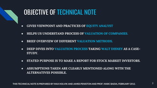 Case Study: Valuation of walt disney | PPTX