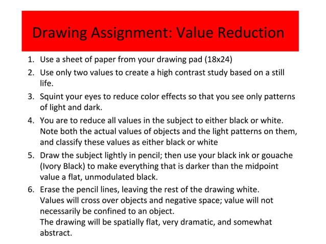 Value: Drawing and the art element of value | PPT