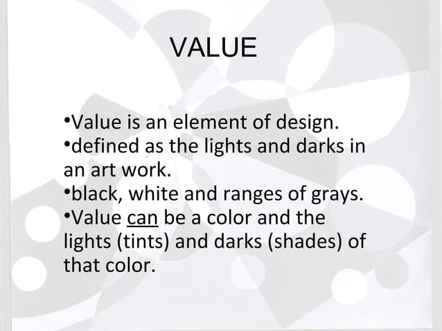 Art Element: Value in the context of drawing | PPT