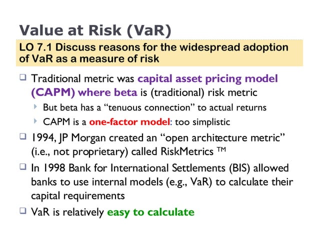 Value at Risk (VaR), Intro | PPT