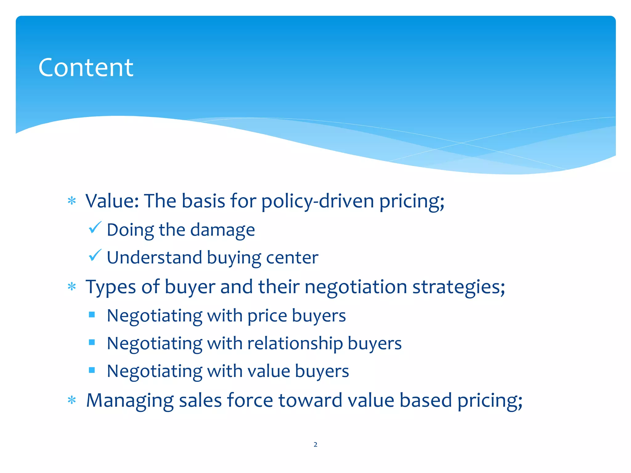 Value based negotiation pricing | PPTX