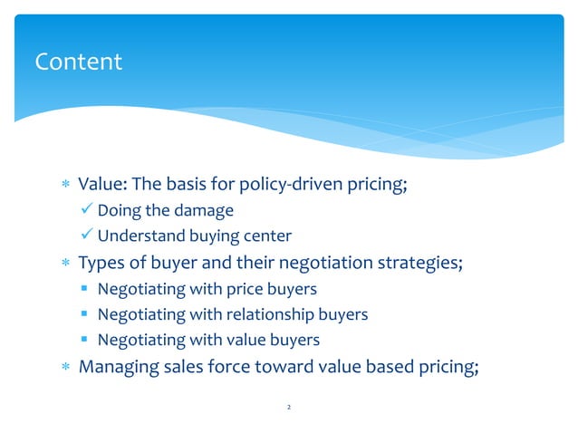 Value based negotiation pricing | PPTX