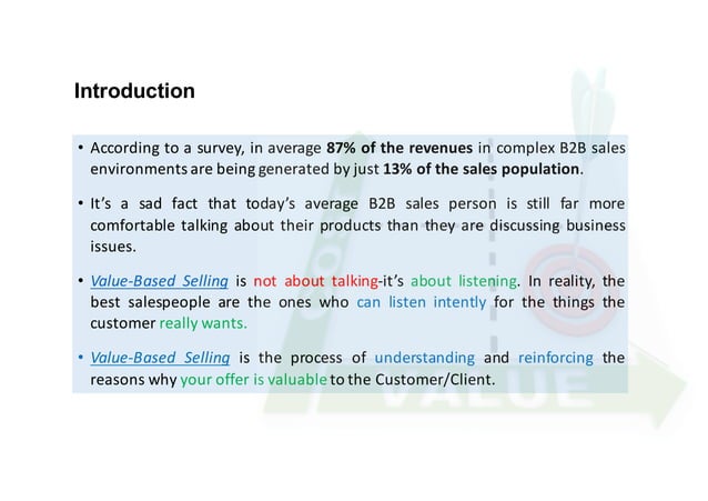 Value based selling | PDF | Sales | Business