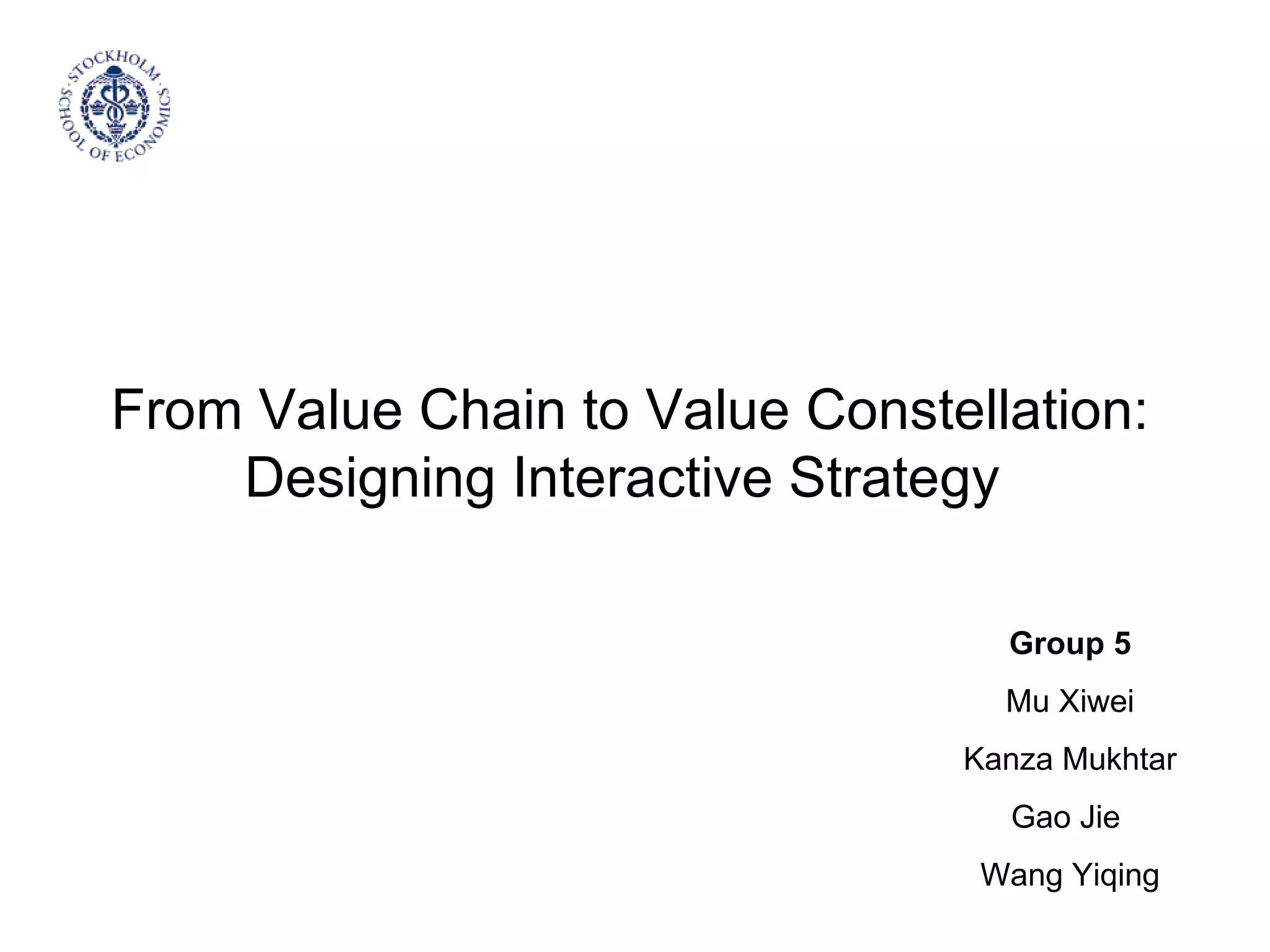 Value Chains To Value Constellations | PPT