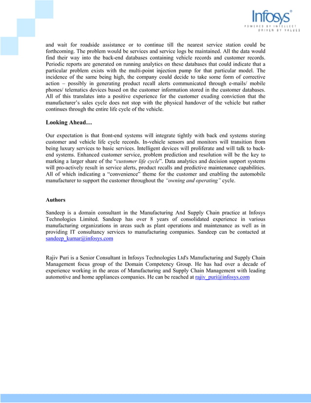 Infosys – Customer Integration | Supply Chain Management | PDF ...