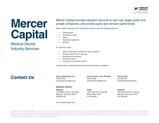 Mercer Capital's Value Focus: Medical Device Manufacturers | Q4 2015 ...