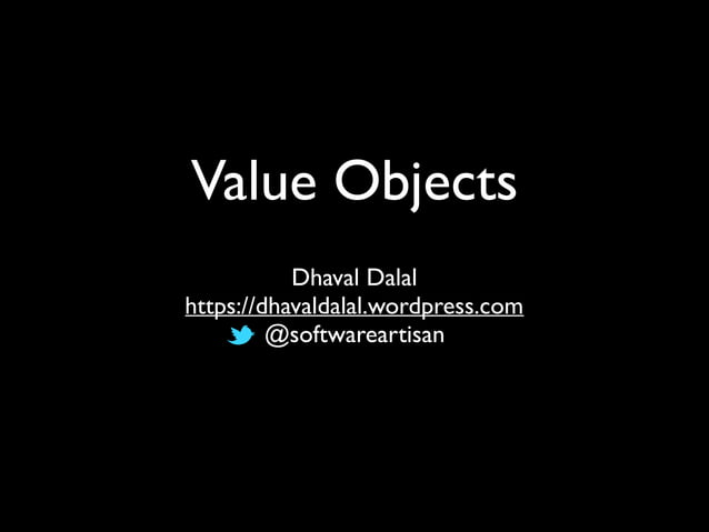 Value Objects | PPT