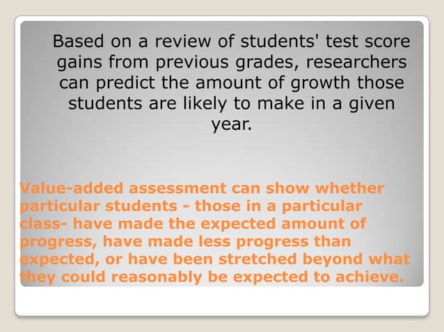 Value –Added Assessment | PPT
