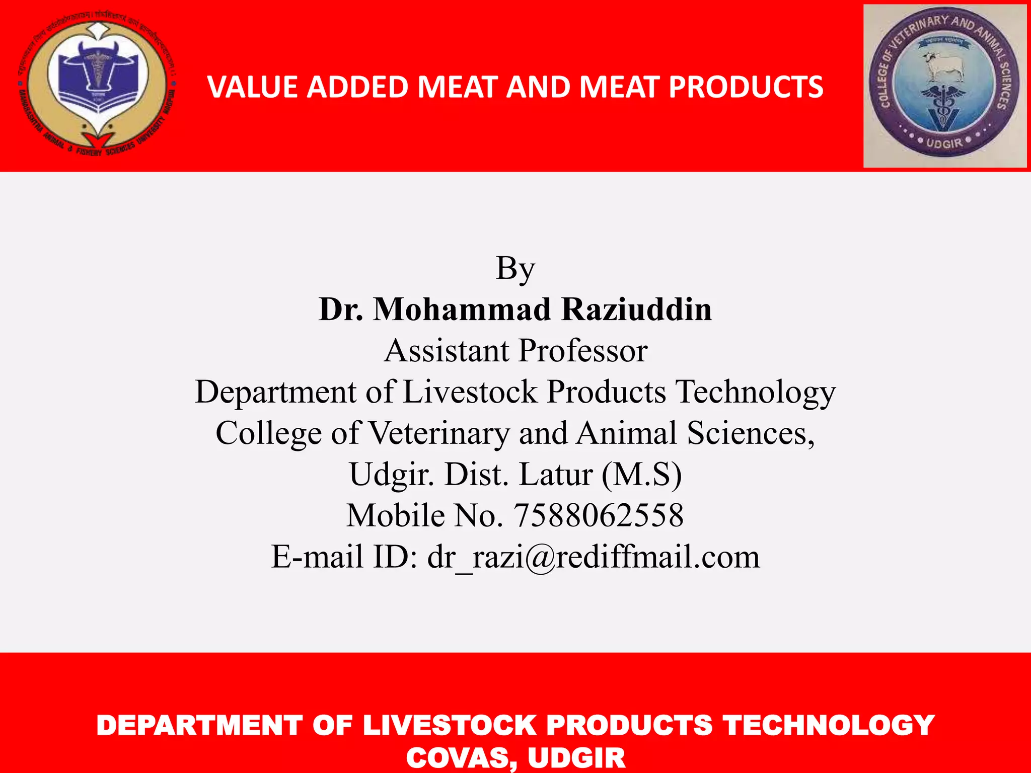 Value added meat and meat products | PPTX