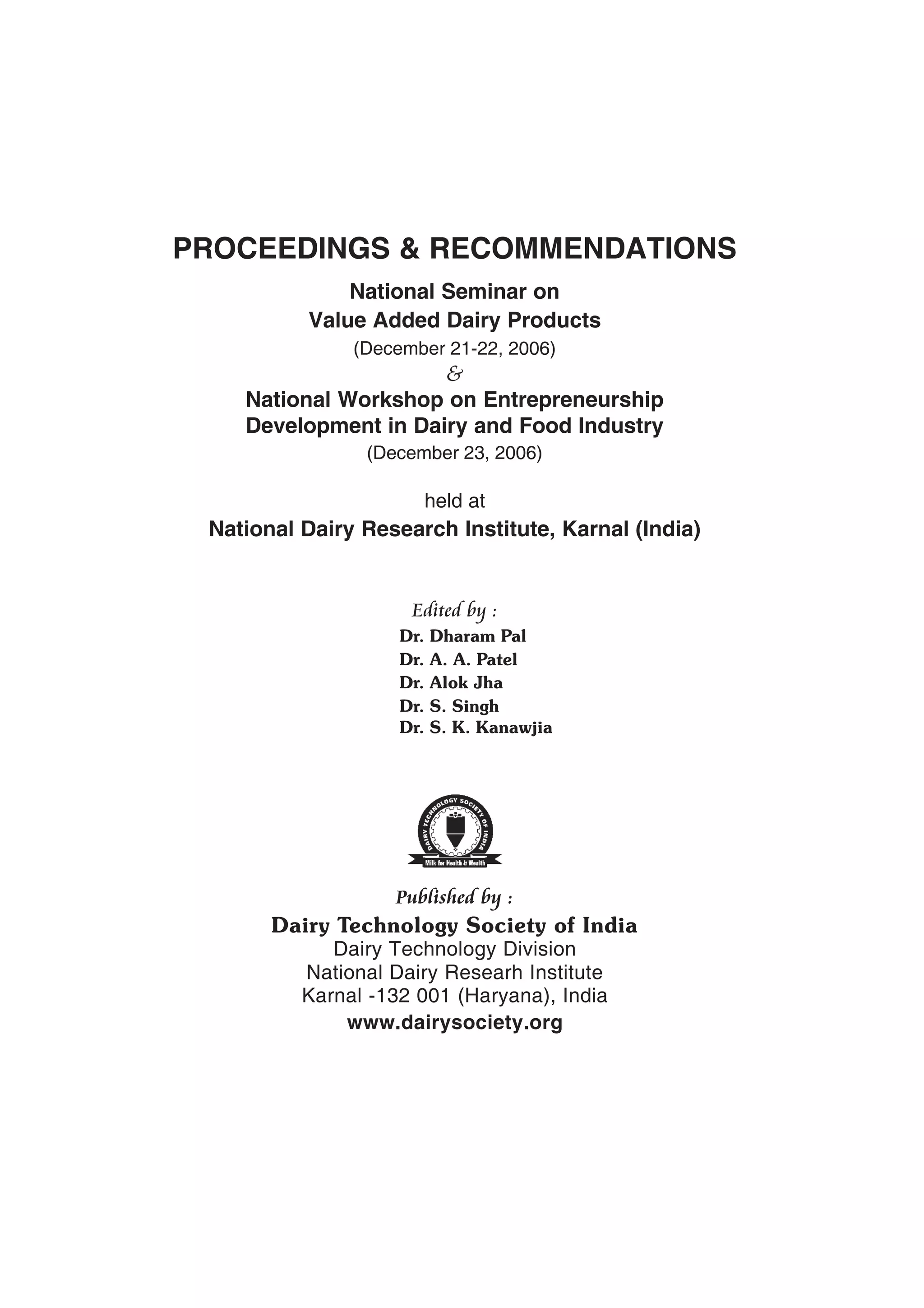 Value Added Dairy Products | PDF