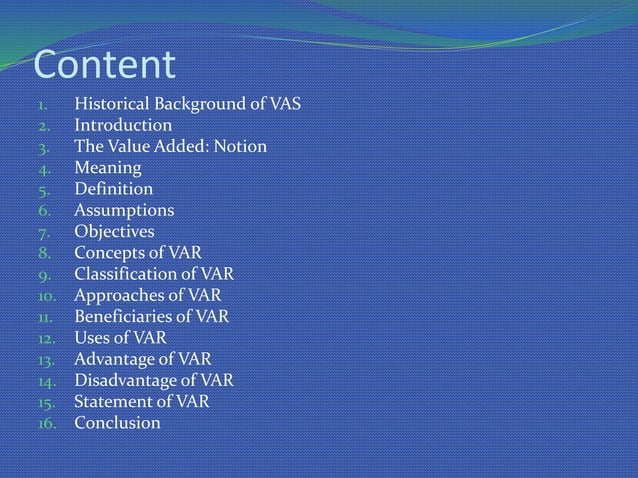 Value Added Reporting | PPTX