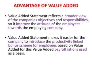 Value added statement: Accounting Theory & Statement | PPTX