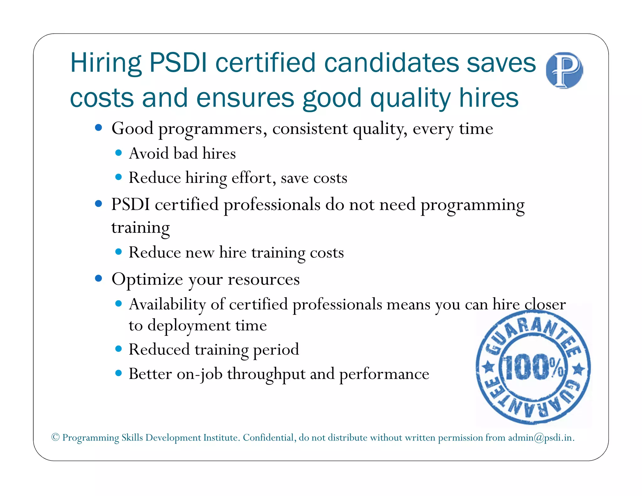 PSDI | World's most reliable programming skill benchmark | PPT