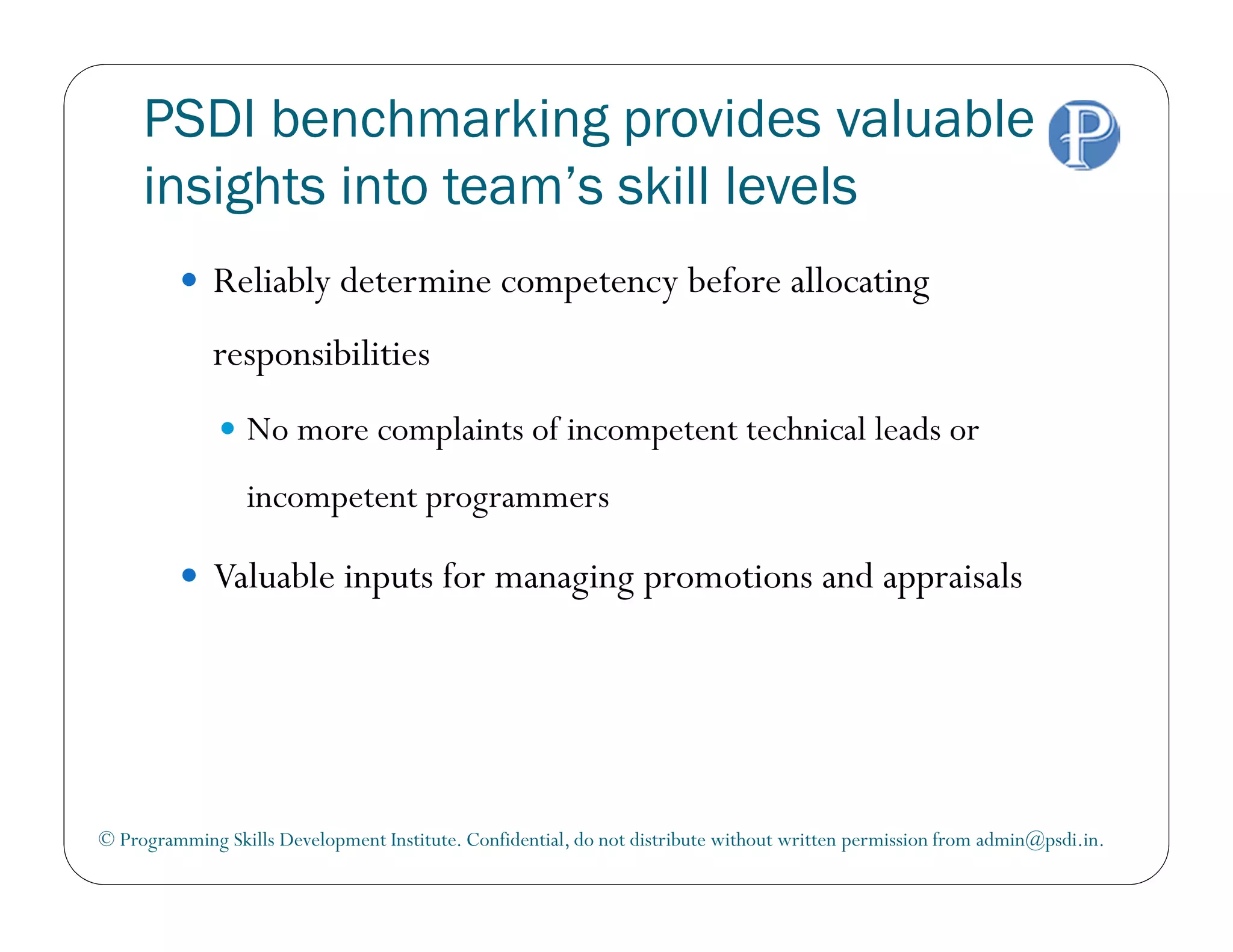 PSDI | World's most reliable programming skill benchmark | PPT