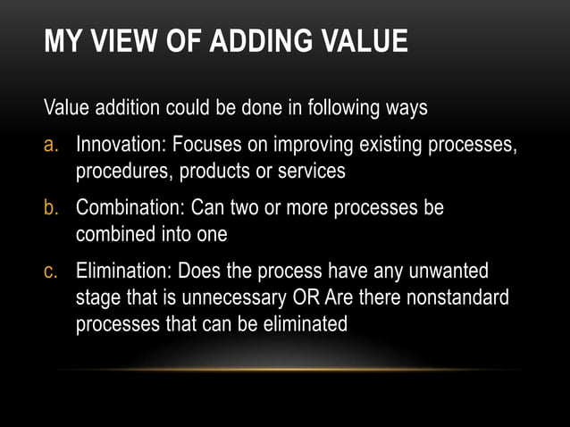 Value addition | PPT