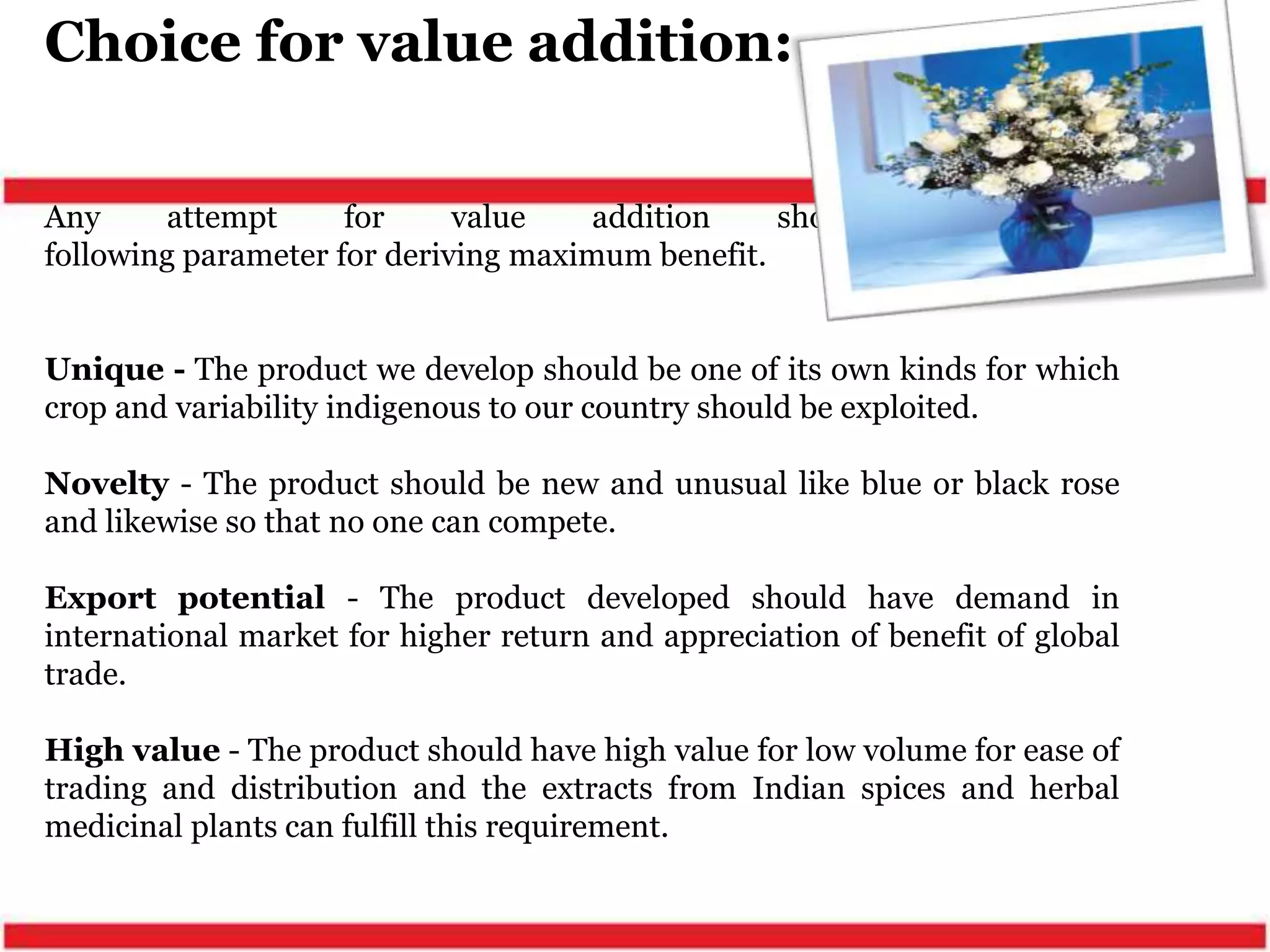 prospect of Value addition and its senerio | PPTX