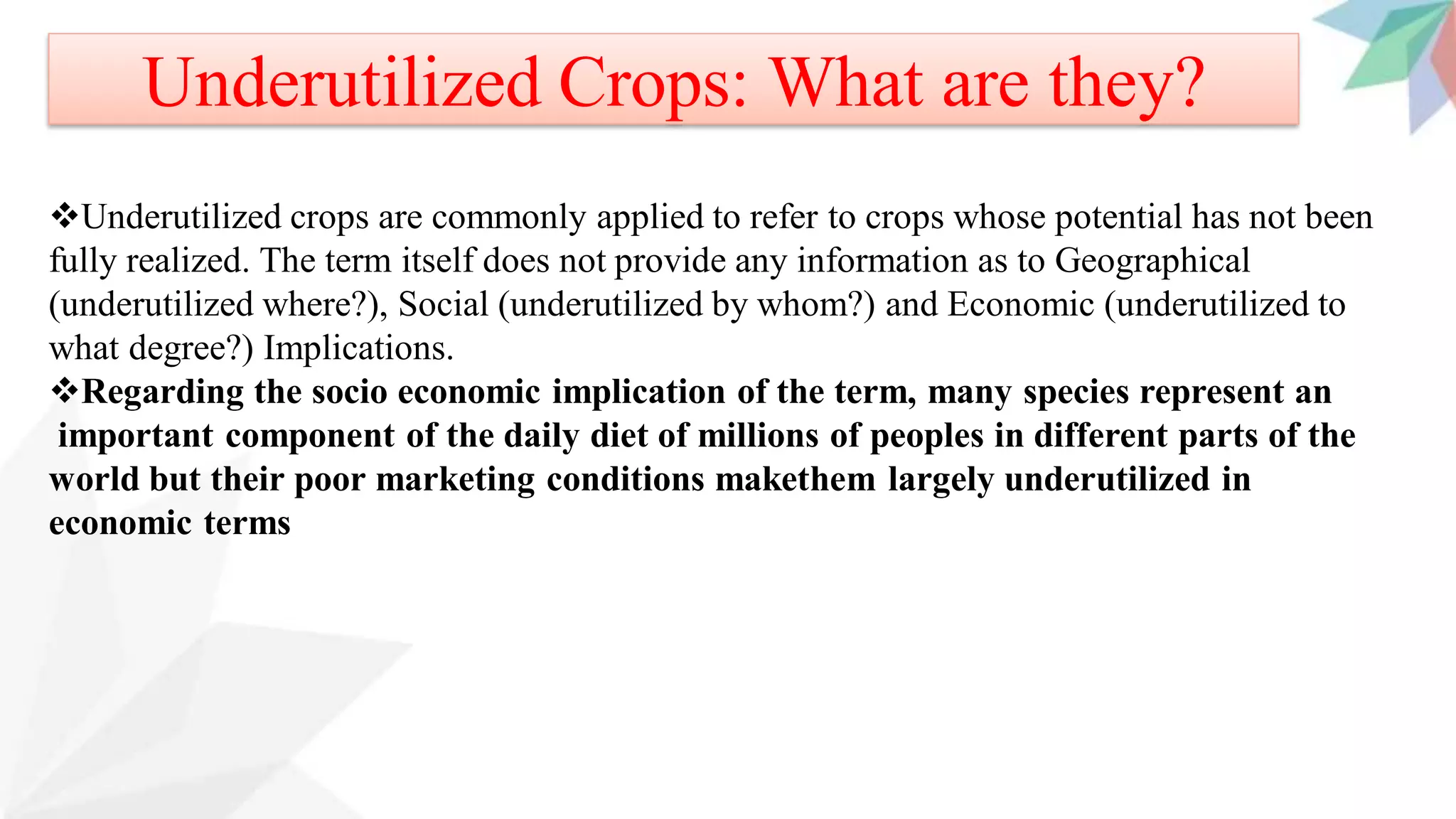 Value Addition of Underutilized Crops | PDF