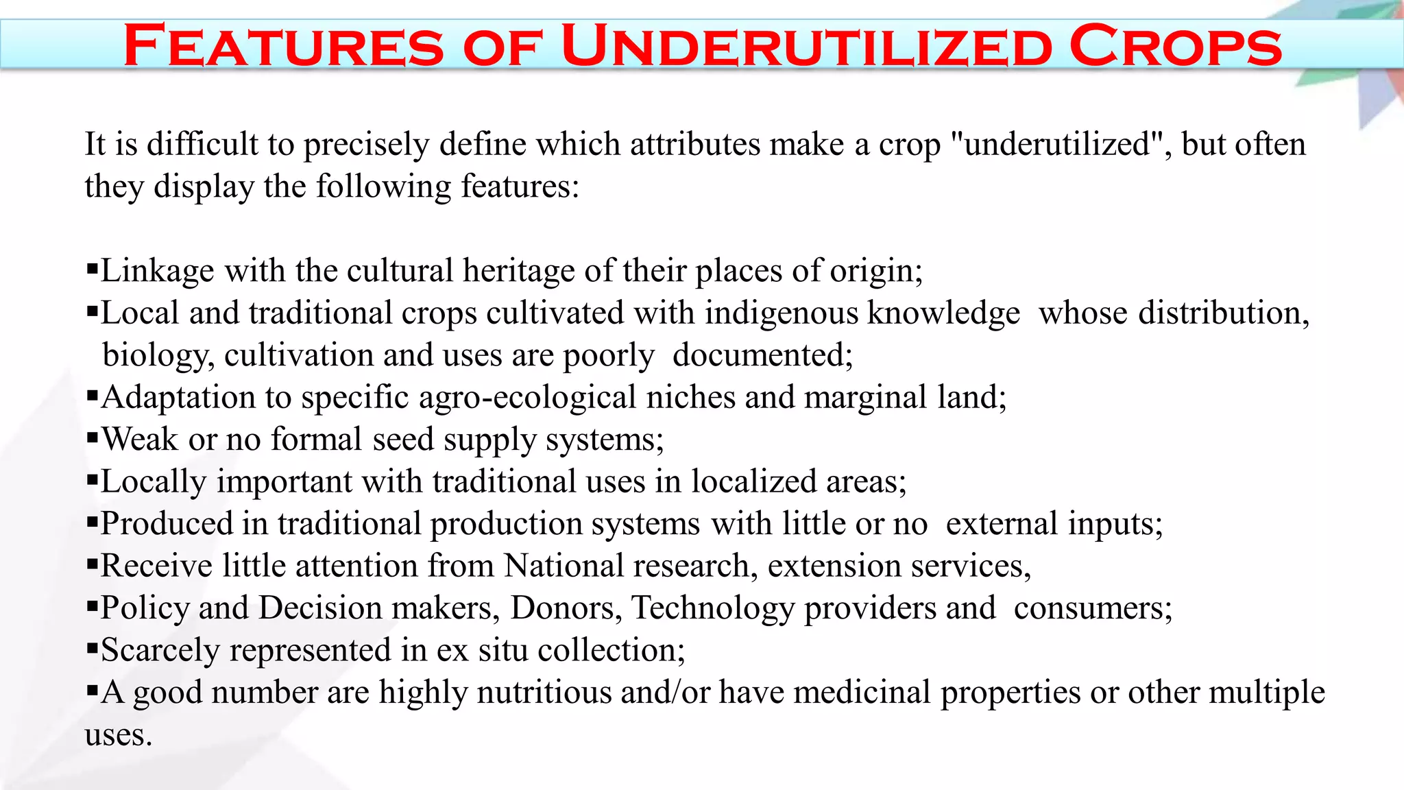 Value Addition of Underutilized Crops | PDF