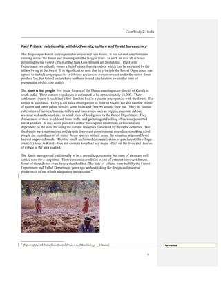 Value addition to local kani tribal knowledge, india case study wipo 1 ...