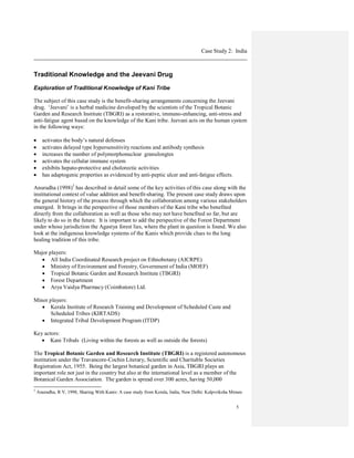 Value addition to local kani tribal knowledge, india case study wipo 1 ...