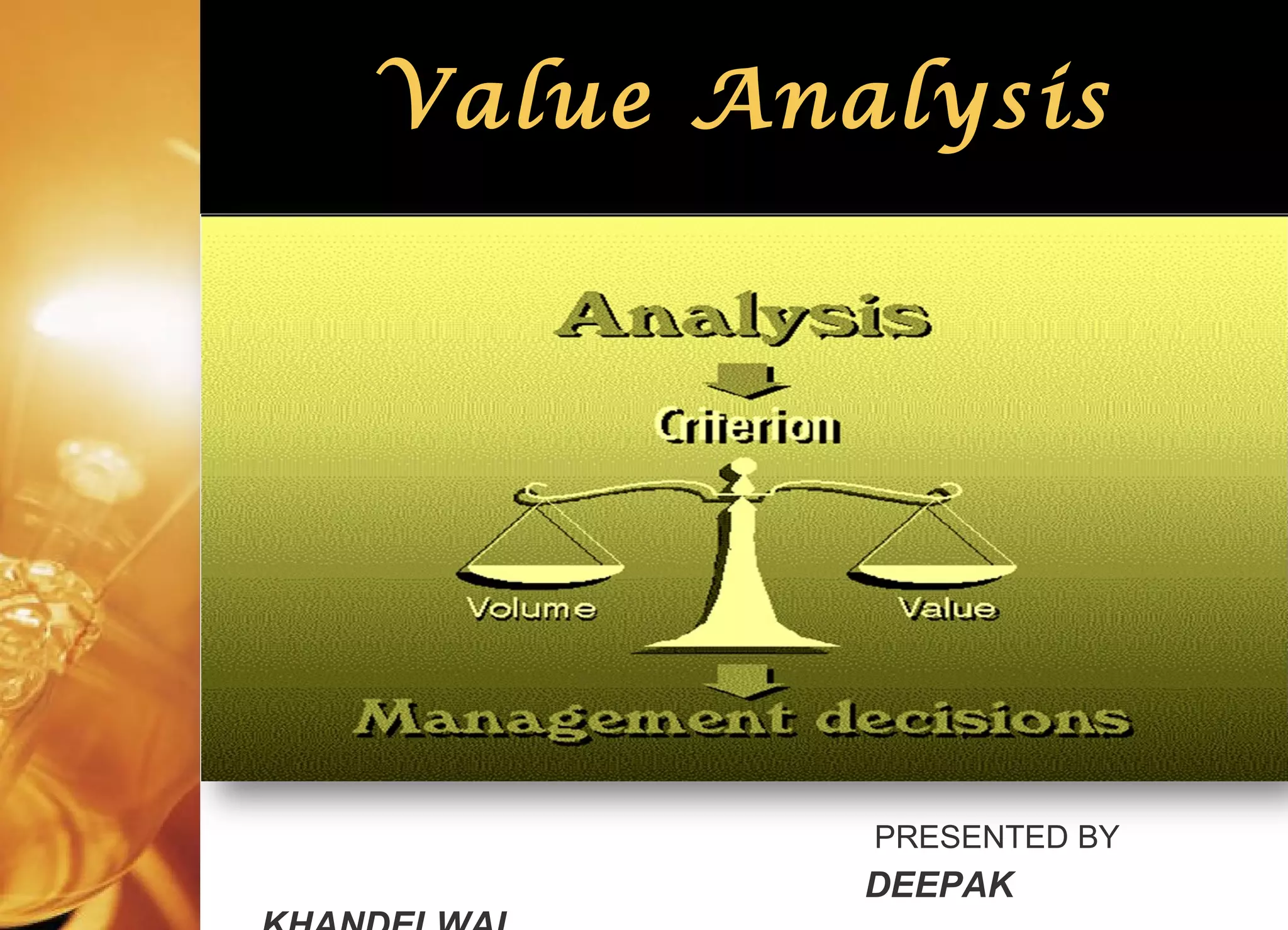 Value analysis | PPT