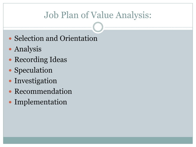 Value analysis and Value Engineering in Cost Control | PPTX | Business ...