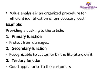 Value Analysis.pptx Function-Oriented Approach: | PPT