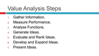 Value analysis and value engineering | PPTX