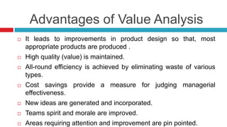Value analysis and value engineering | PPTX
