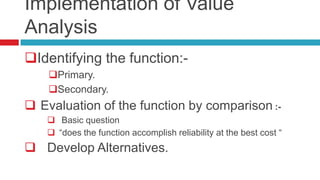 Value analysis and value engineering | PPTX