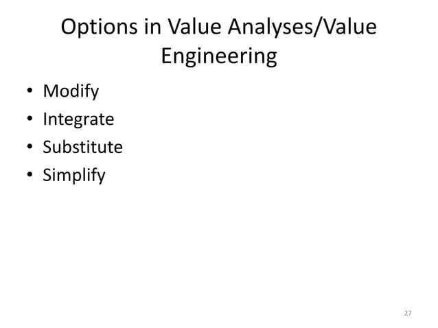 Value analysis and value engineering | PPTX