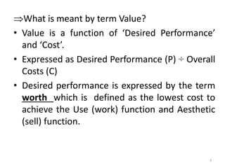 Value analysis and value engineering | PPTX