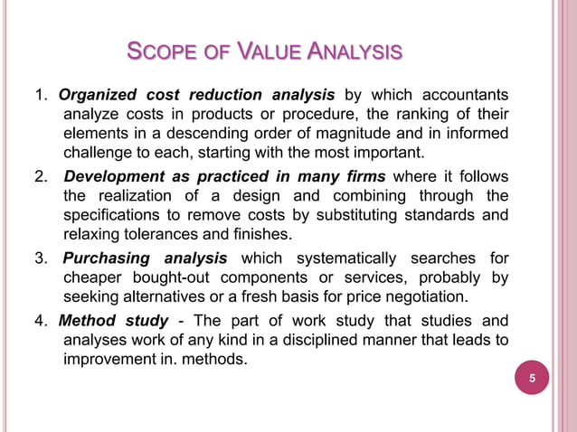 Value Analysis & Value Engineering | PPTX