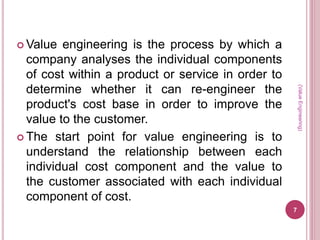 Value Analysis & Value Engineering | PPTX