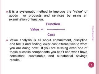 Value Analysis & Value Engineering | PPTX