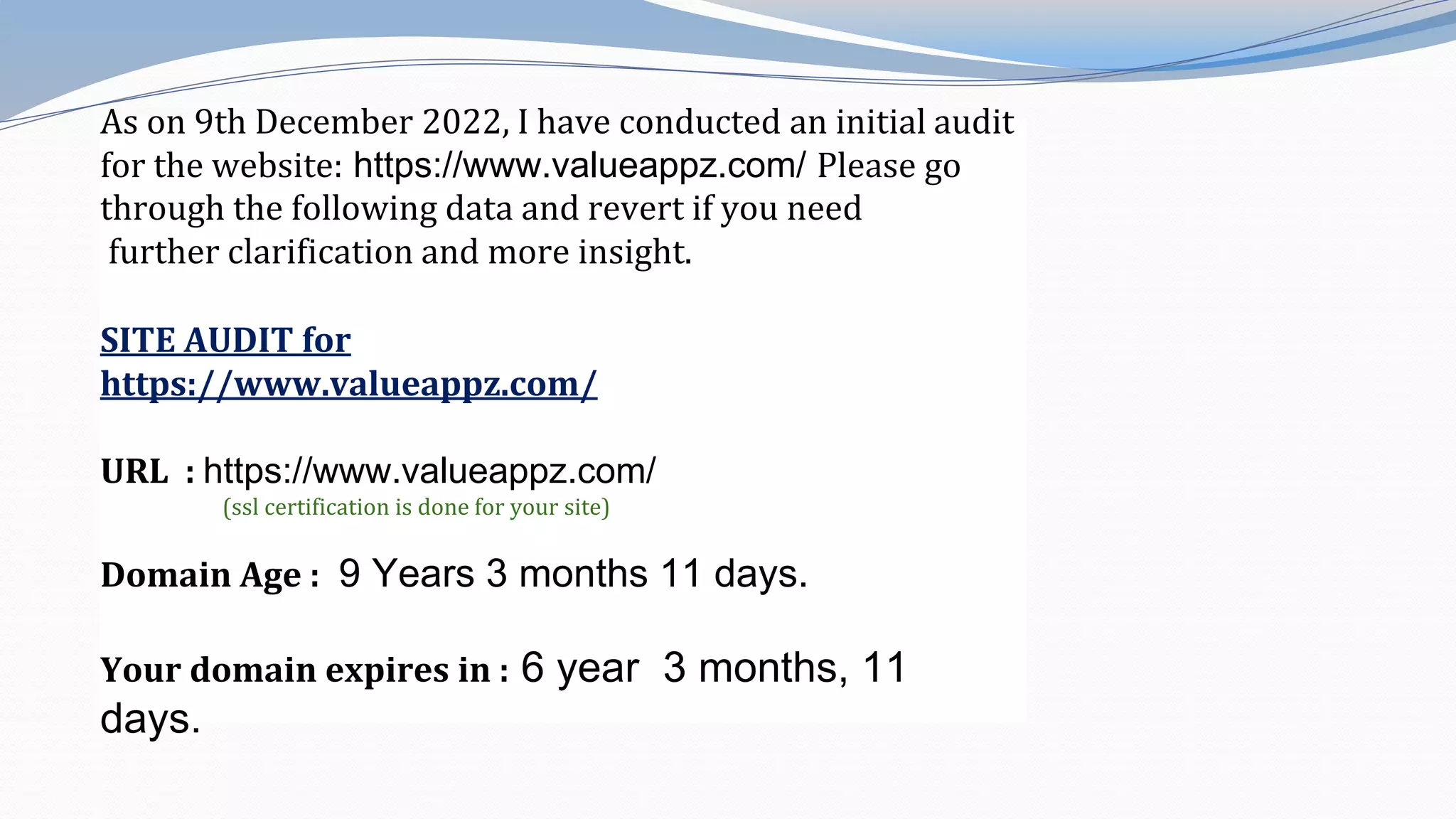 Valueappz website audit report.pptx