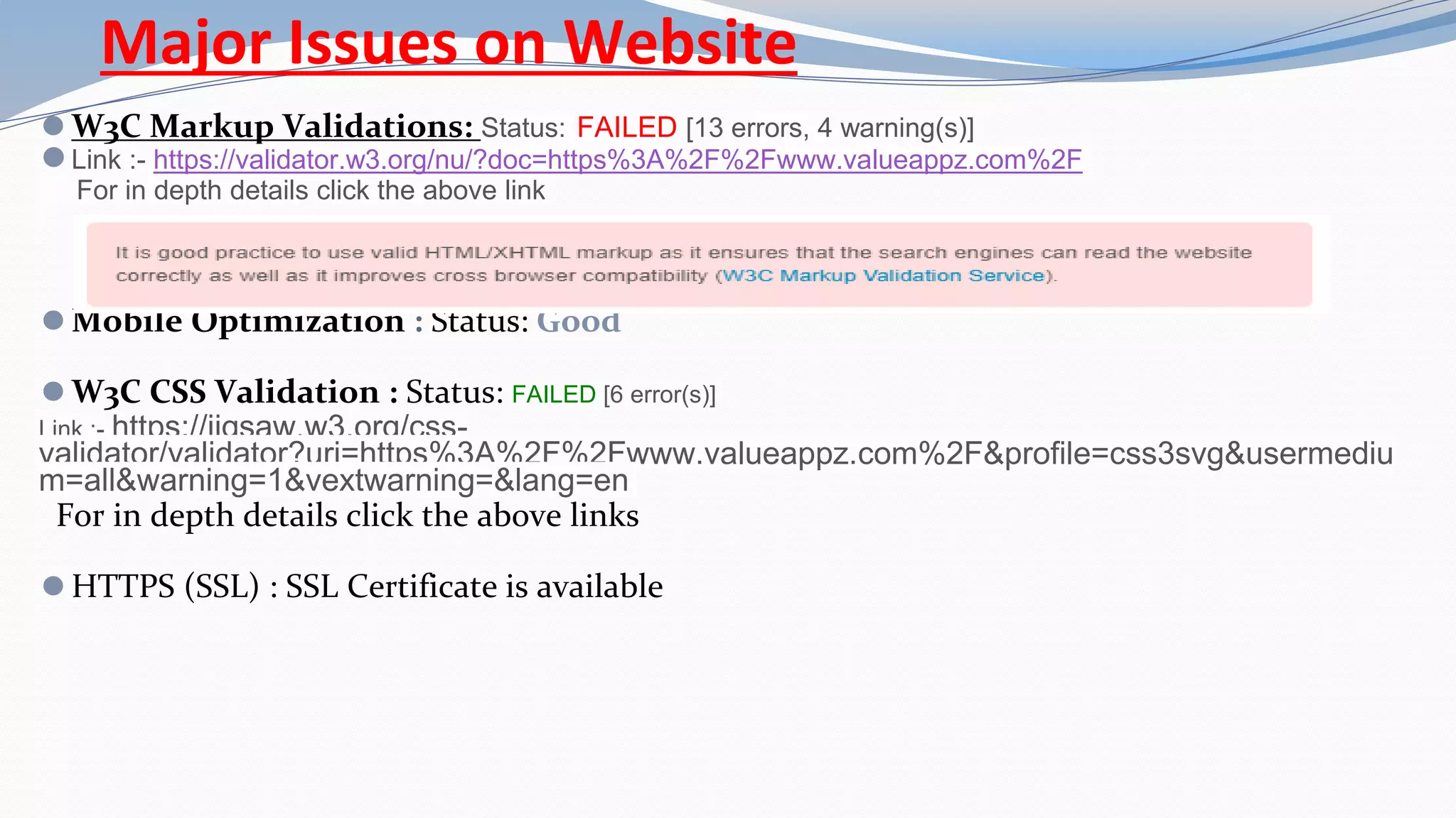 Valueappz website audit report.pptx