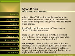 Value at risk | PPT