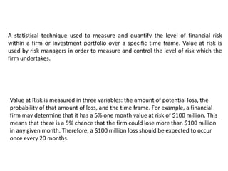 Value at risk | PPTX