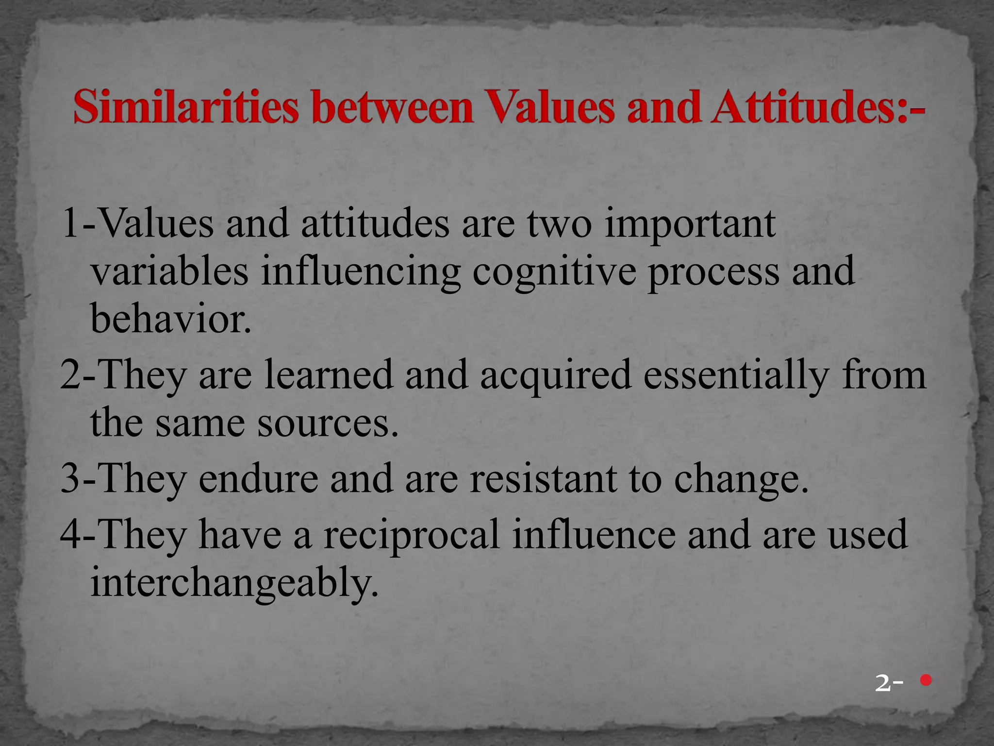 Values and attitude | PPTX