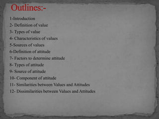Values and attitude | PPTX
