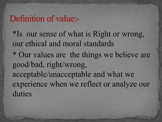 Values and attitude | PPTX
