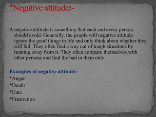Values and attitude | PPT
